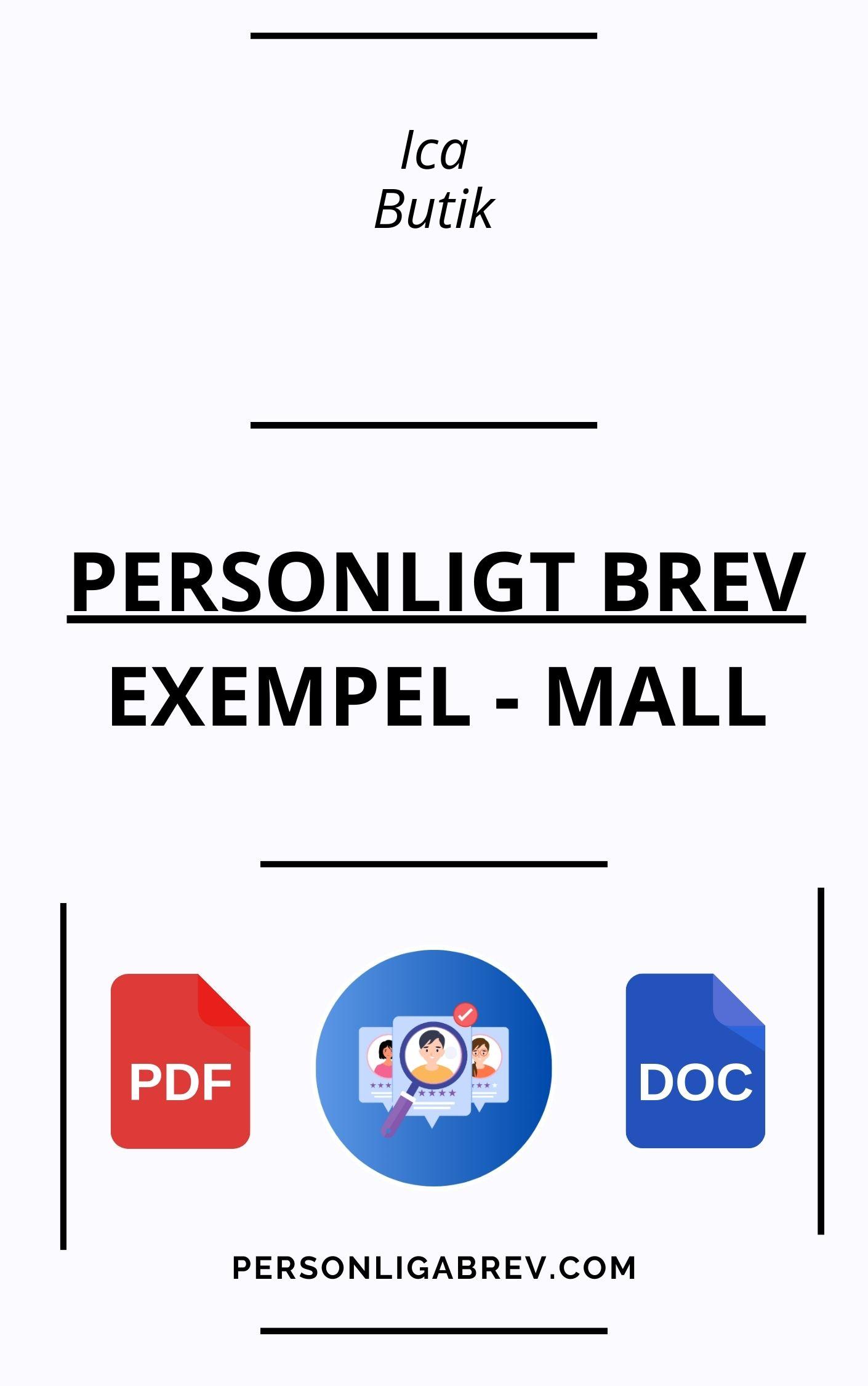 Personligt Brev Ica Butik - Mall Exempel